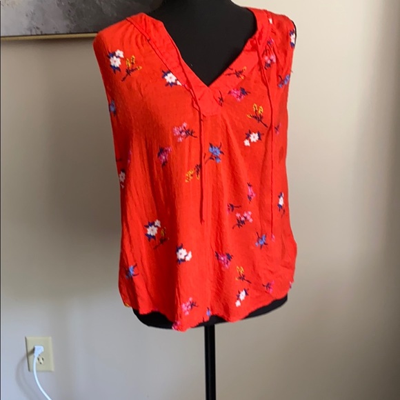 Old Navy | Tops | Red Floral Top | Poshmark